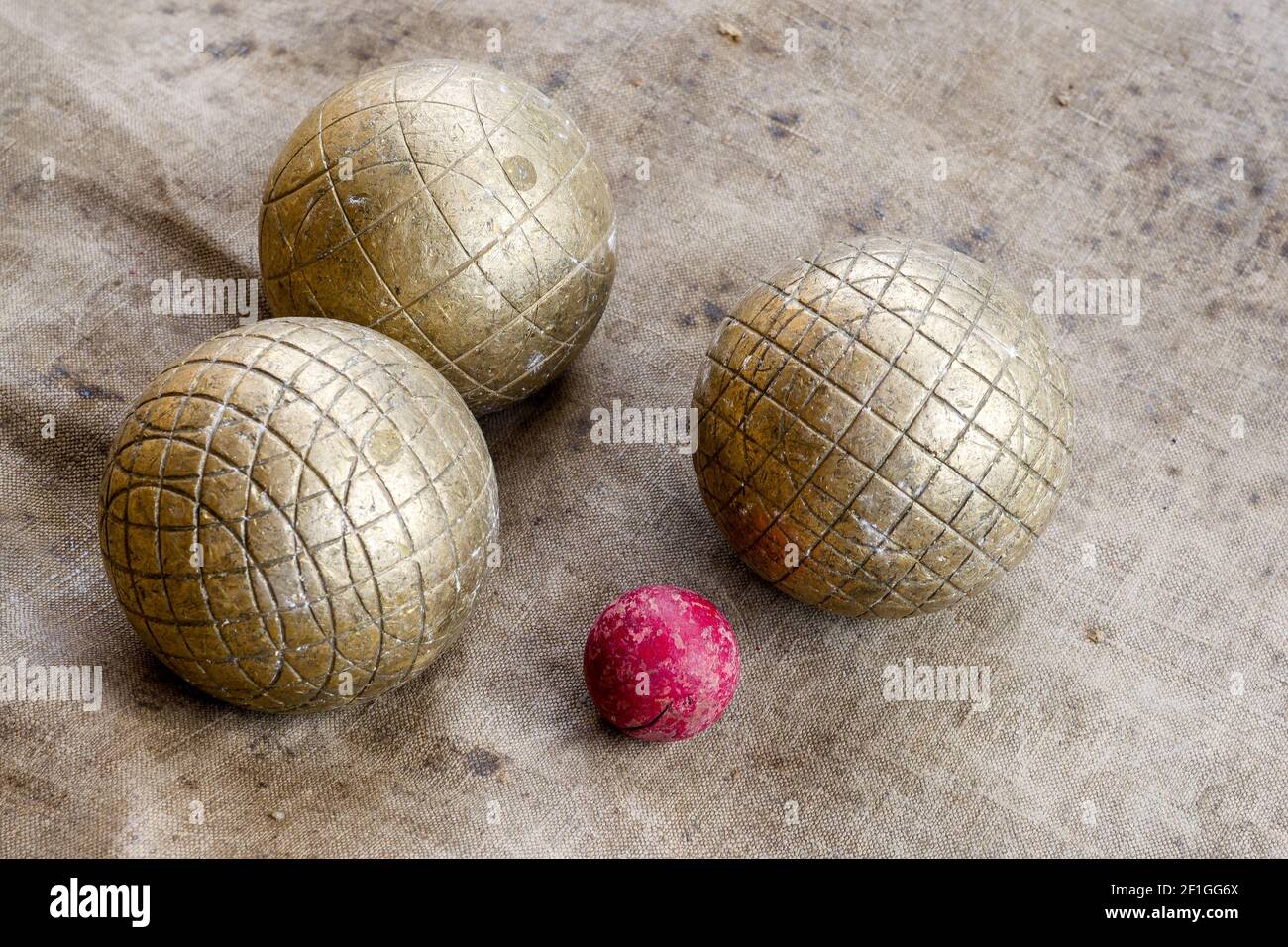Petanque balls, France Stock Photo - Alamy