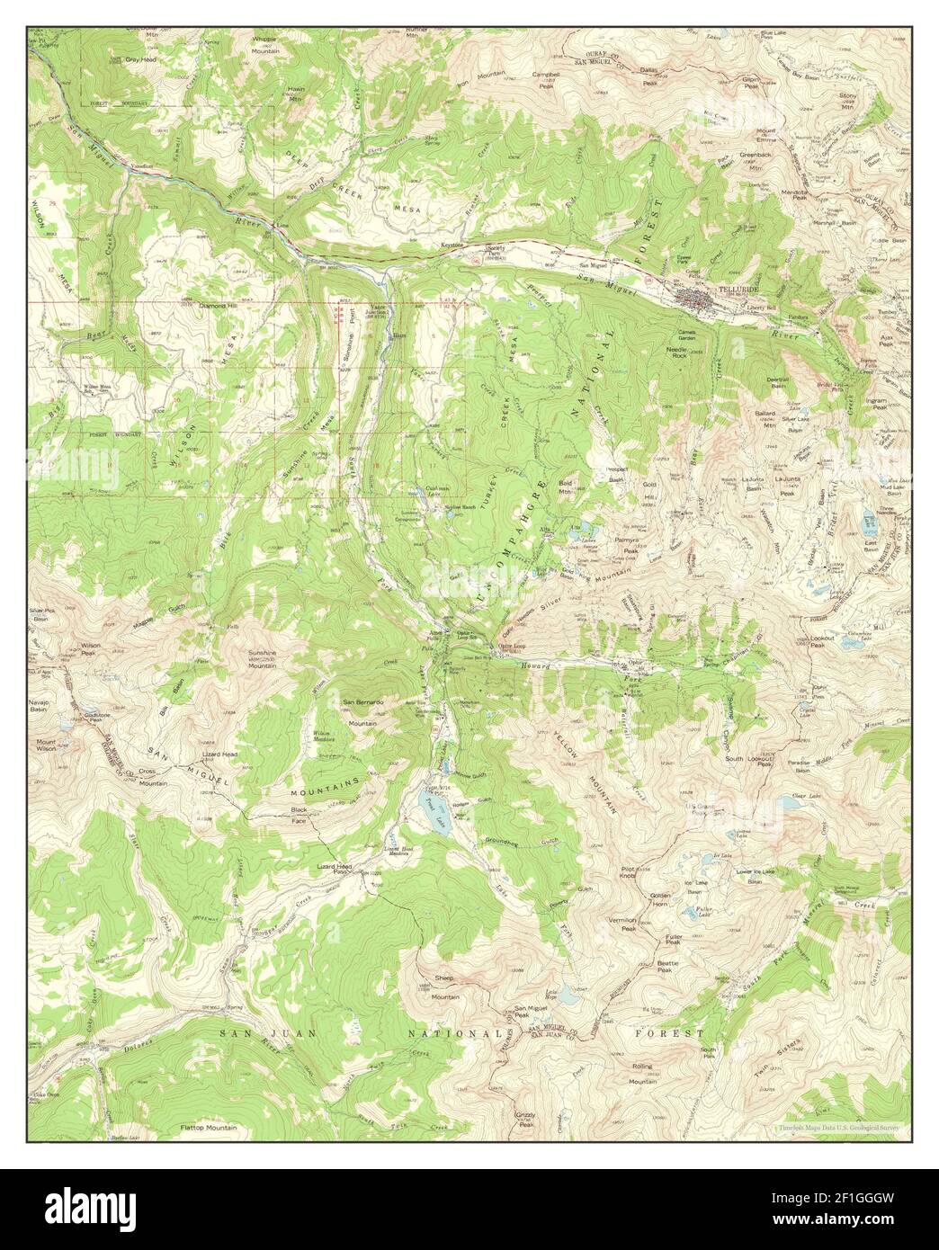 Map of telluride colorado hi-res stock photography and images - Alamy