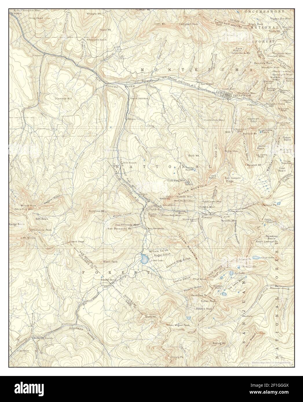 Map Of Telluride High Resolution Stock Photography and Images - Alamy