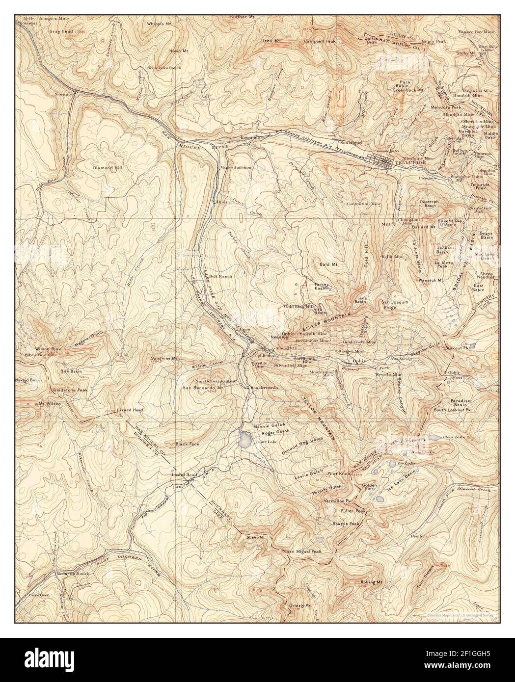 Telluride map hi-res stock photography and images - Alamy