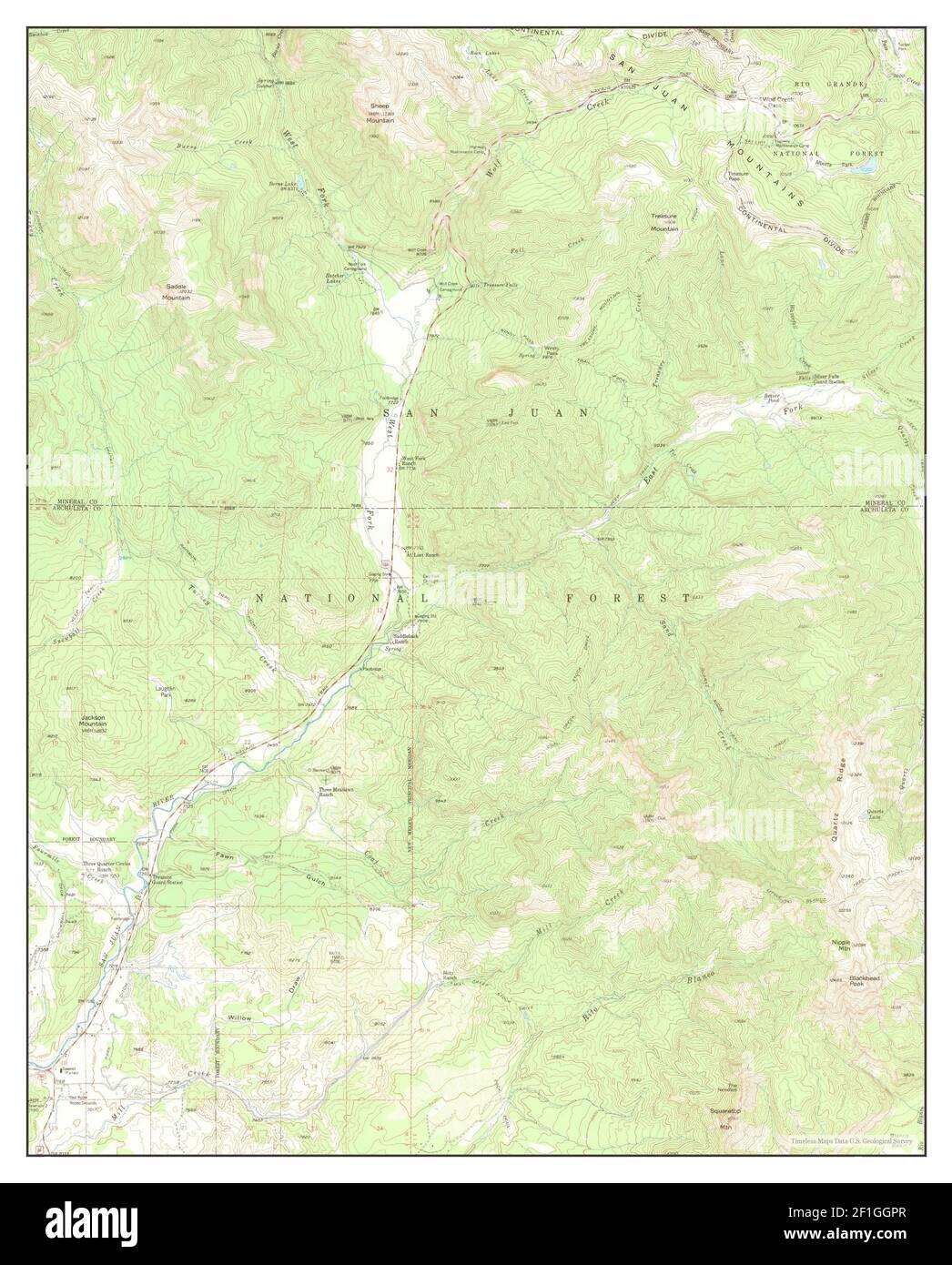 Wolf Creek Pass Colorado Map 1957 162500 United States Of America By Timeless Maps Data U