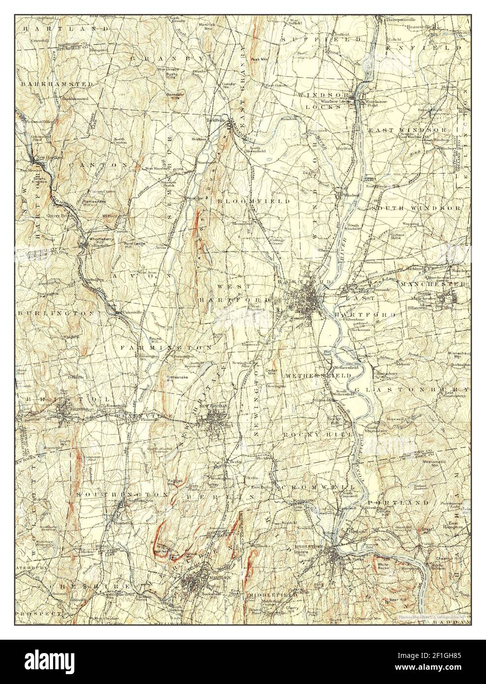 Farmington, Connecticut, map 1906, 1:125000, United States of America ...