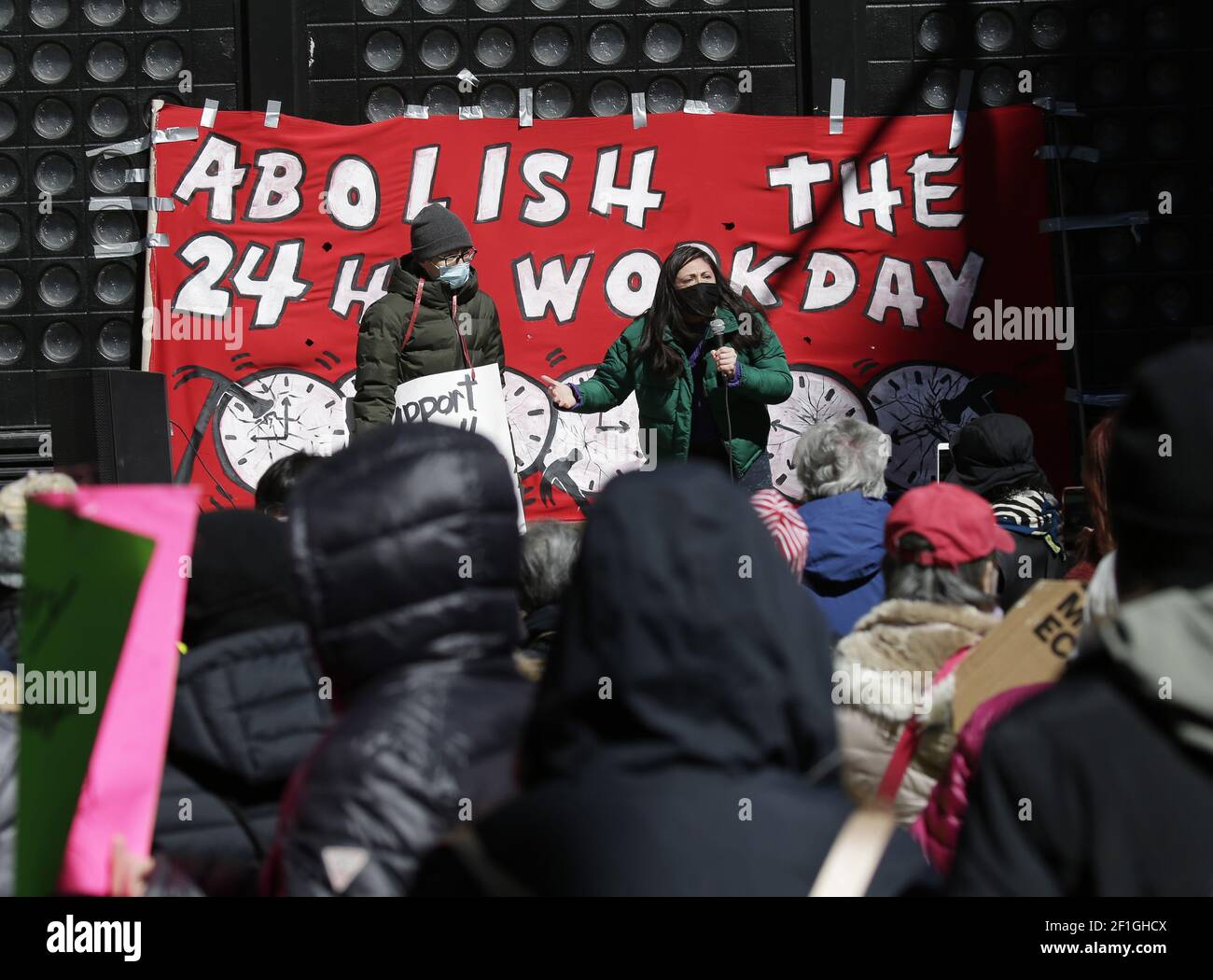 8 hour work day protest hi-res stock photography and images - Alamy