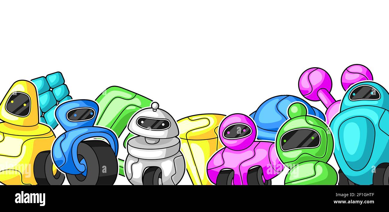 Background with robots Stock Vector Image & Art - Alamy