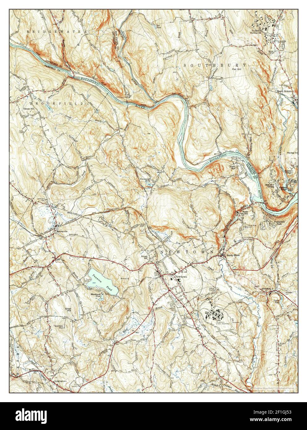 Newtown, Connecticut, map 1953, 1:31680, United States of America by ...
