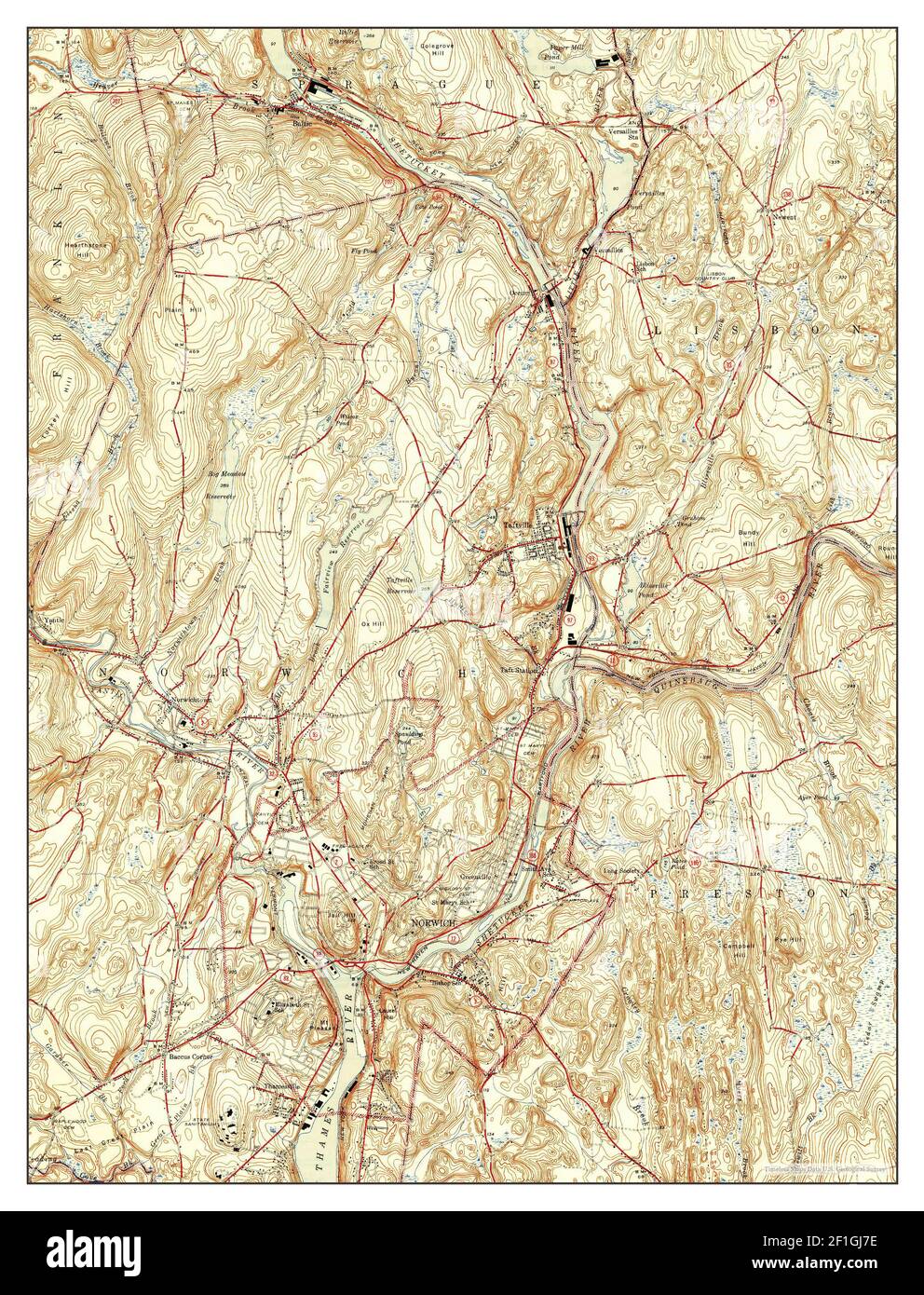 Norwich, Connecticut, map 1945, 1:31680, United States of America by ...