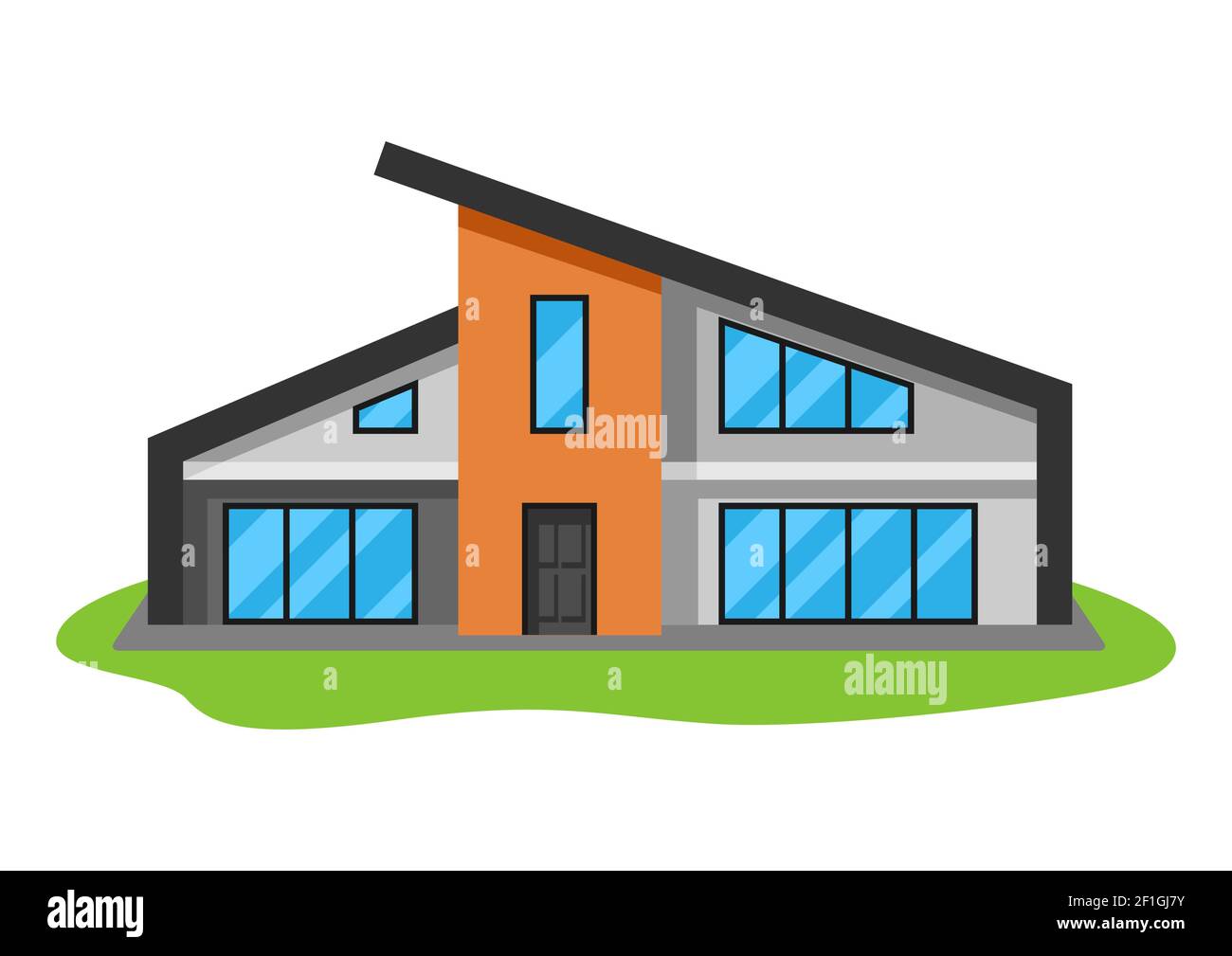 Illustration of facade of modern luxury house Stock Vector Image & Art ...