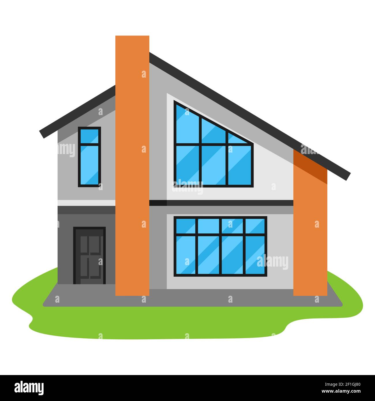 Illustration of facade of modern luxury house Stock Vector Image & Art ...