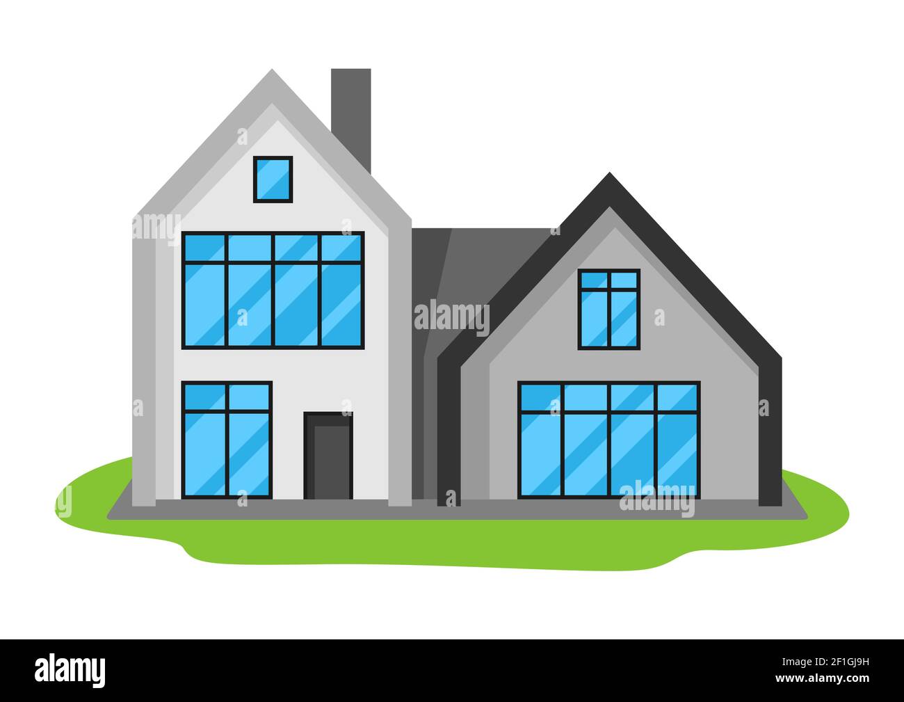 Illustration of facade of modern luxury house Stock Vector Image & Art ...