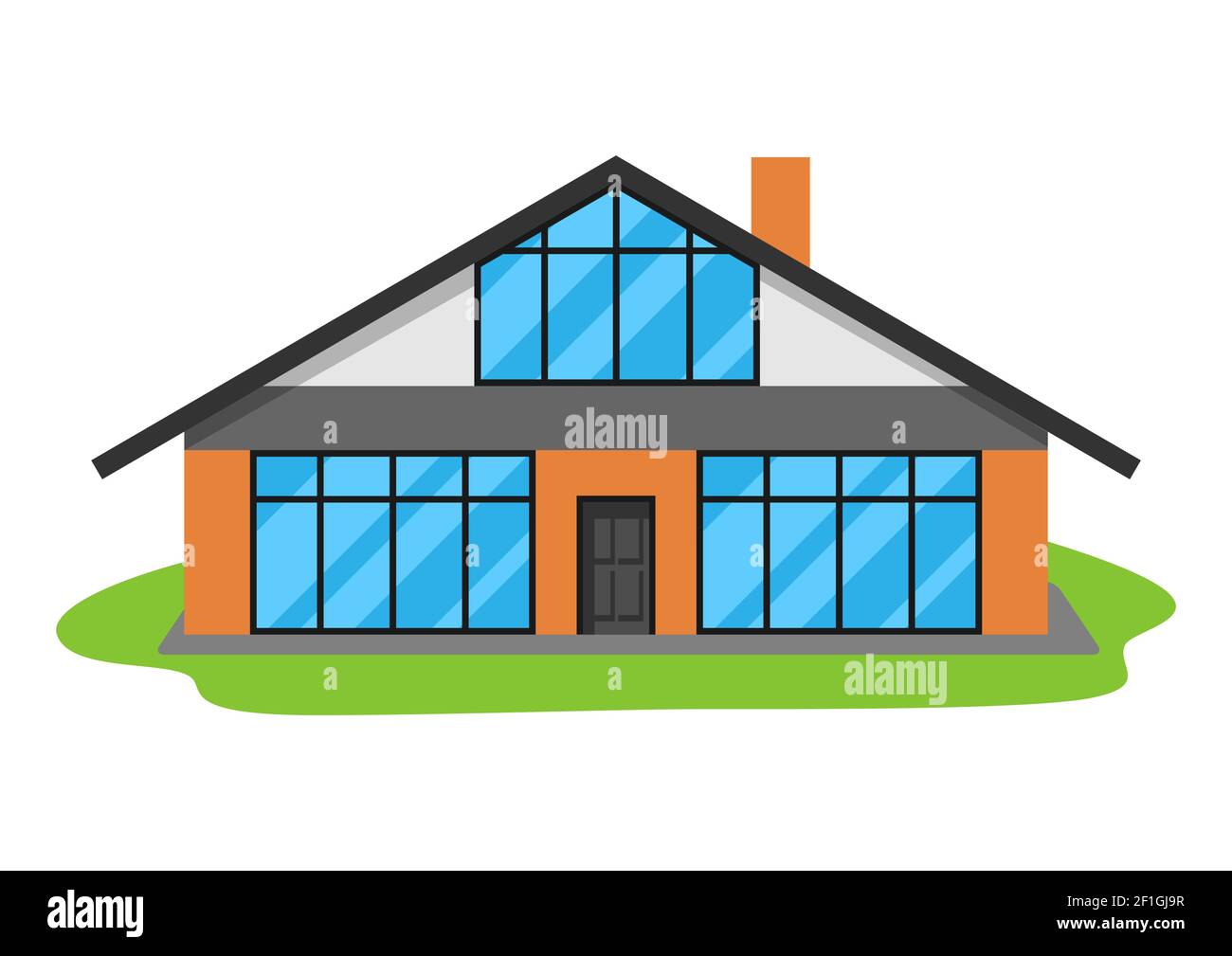 Illustration of facade of modern luxury house Stock Vector Image & Art ...