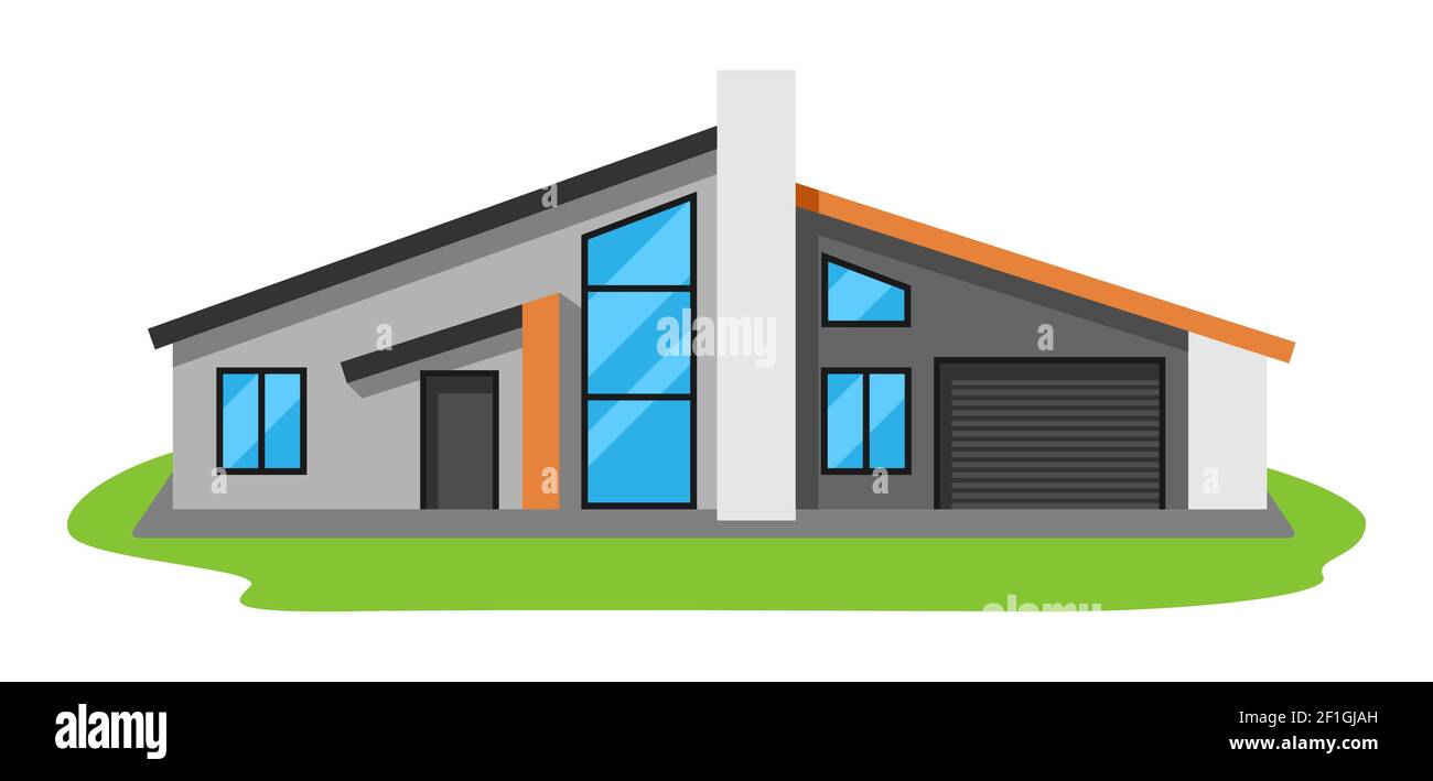Illustration of facade of modern luxury house Stock Vector Image & Art ...