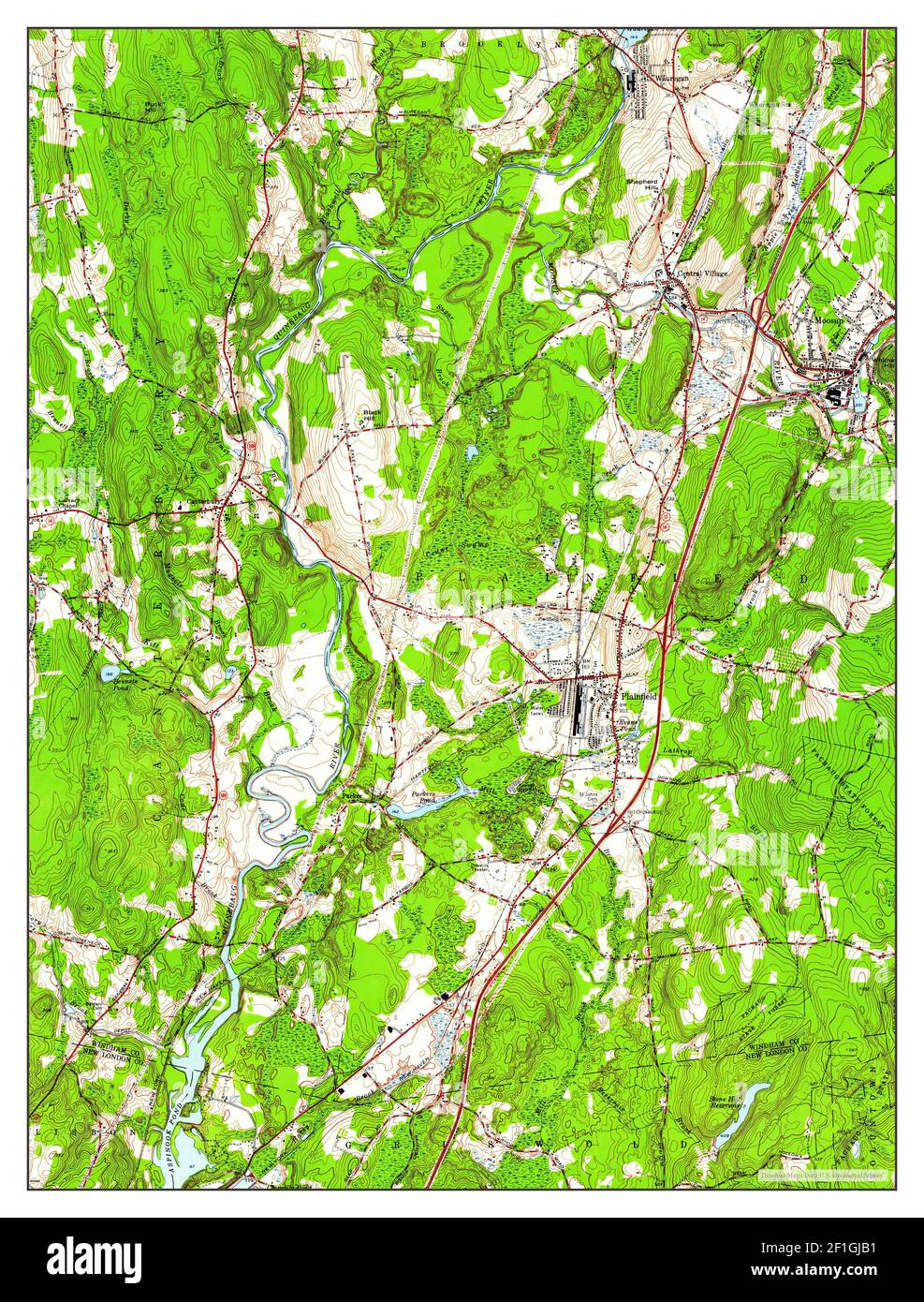 Plainfield, Connecticut, map 1953, 1:24000, United States of America by ...