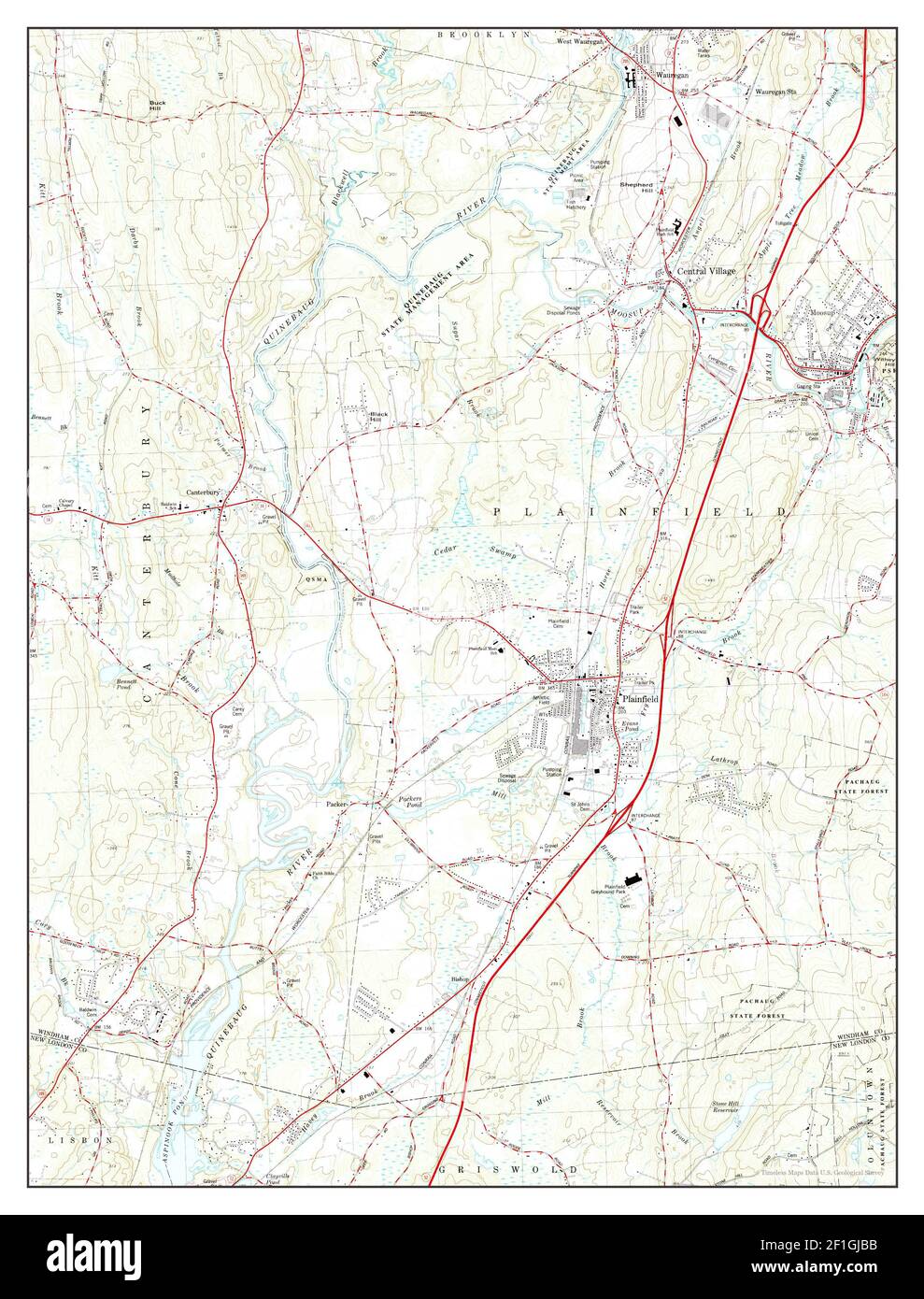 Plainfield, Connecticut, map 1983, 1:24000, United States of America by ...