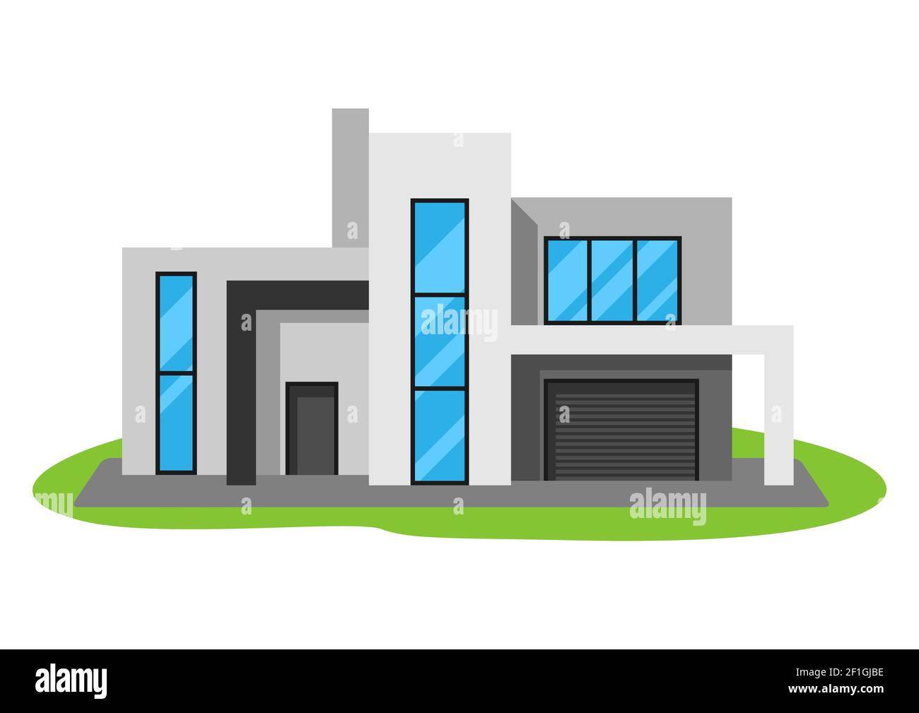 Cartoon Building Facades City Town House Vector Facade Face Side