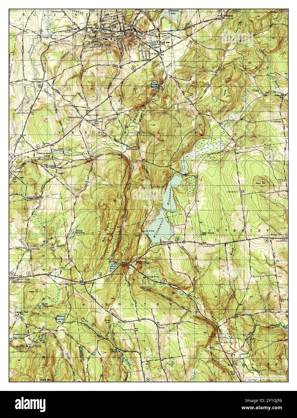 Rockville, Connecticut, map 1944, 1:31680, United States of America by ...