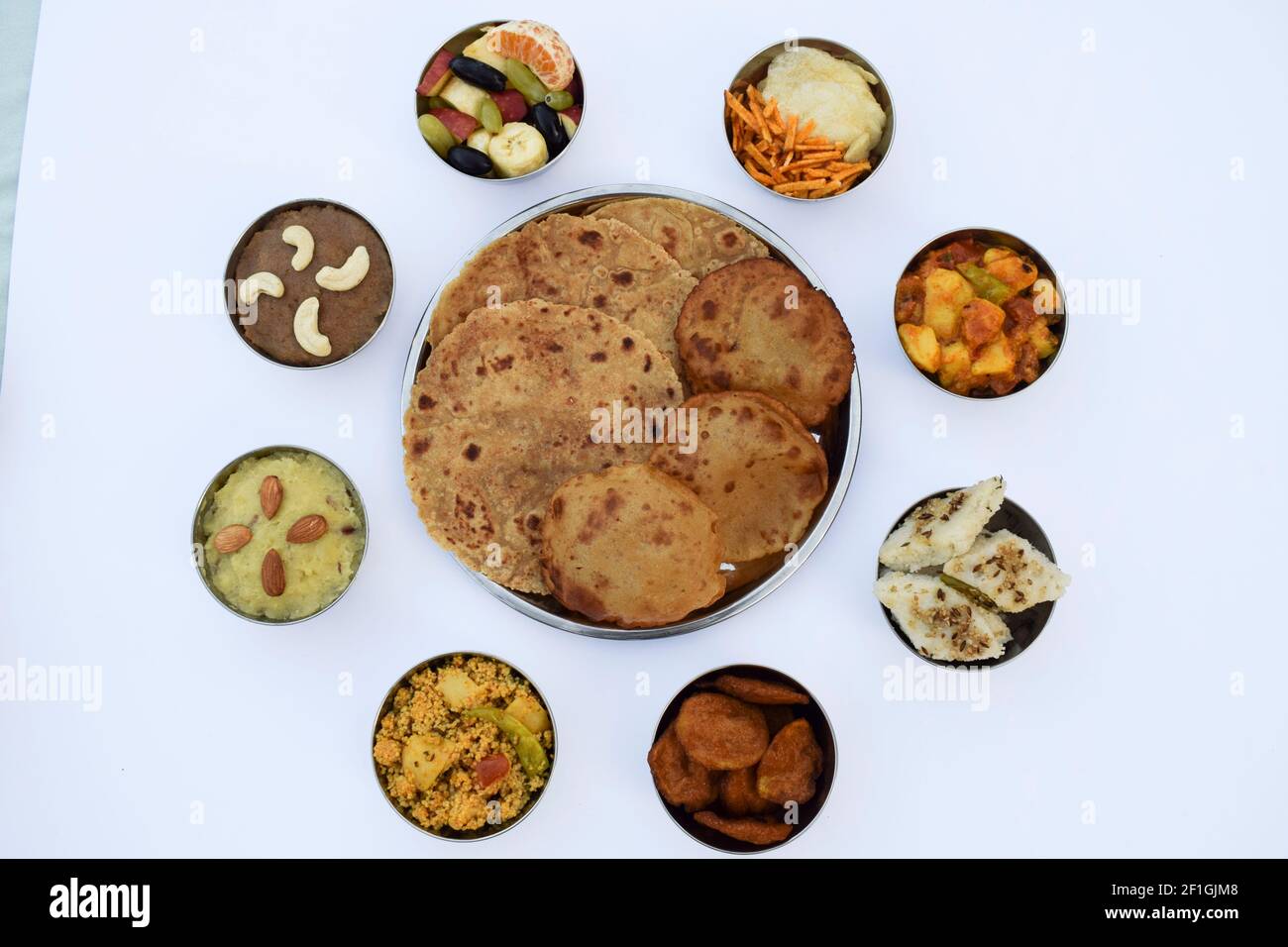 Indian Fasting cuisine Upwas items Thali complere meal for vrat ...