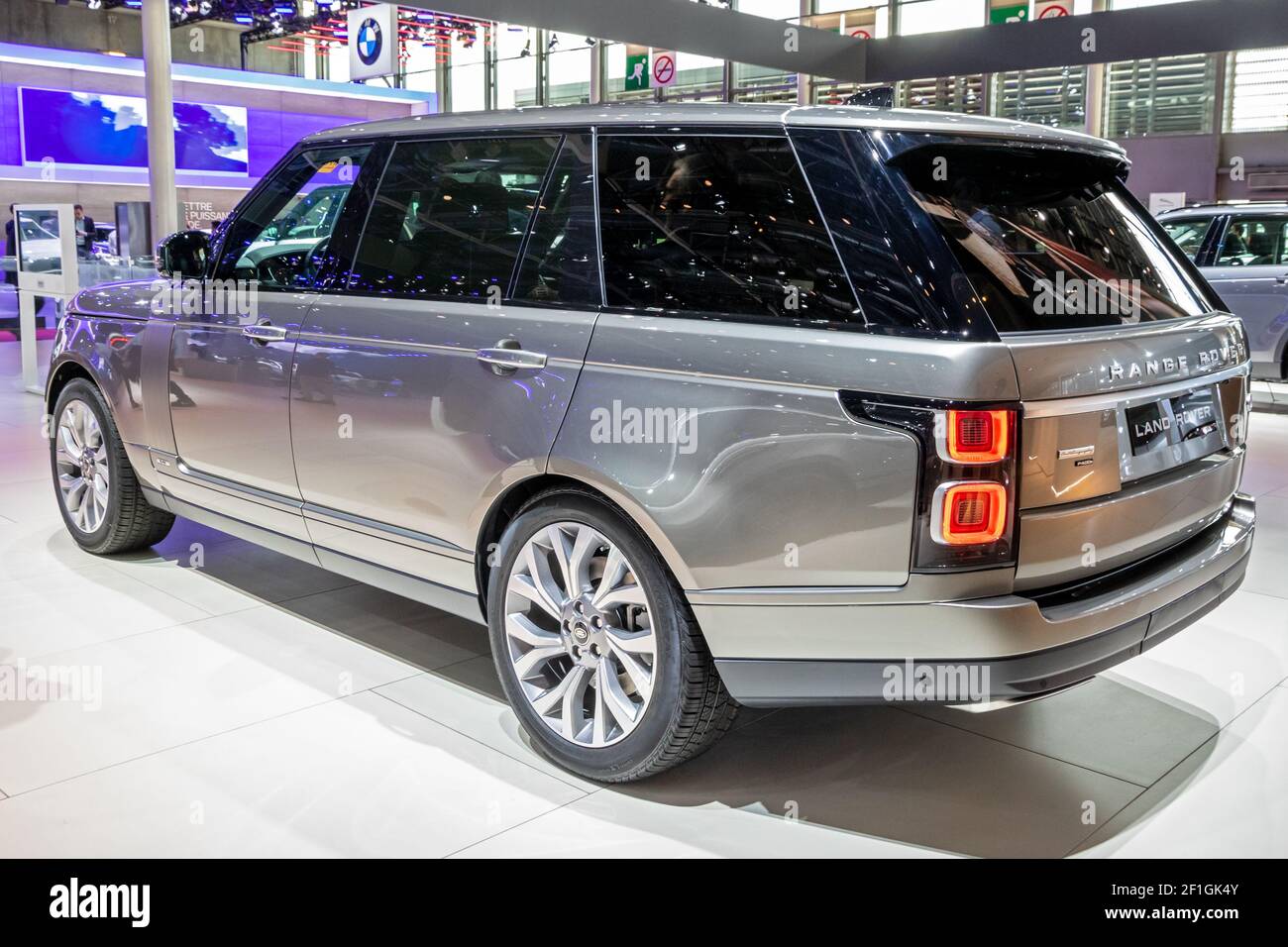 Land Rover Range Rover SUV car at the Paris Motor Show. France ...