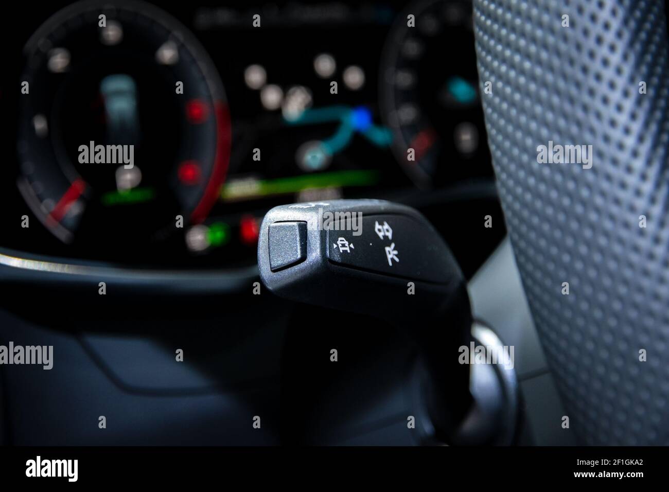 Car lights and signals on off button stick control Stock Photo - Alamy