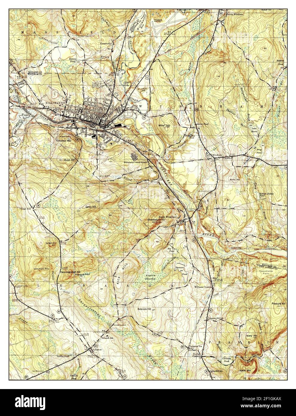 Map of willimantic hi-res stock photography and images - Alamy