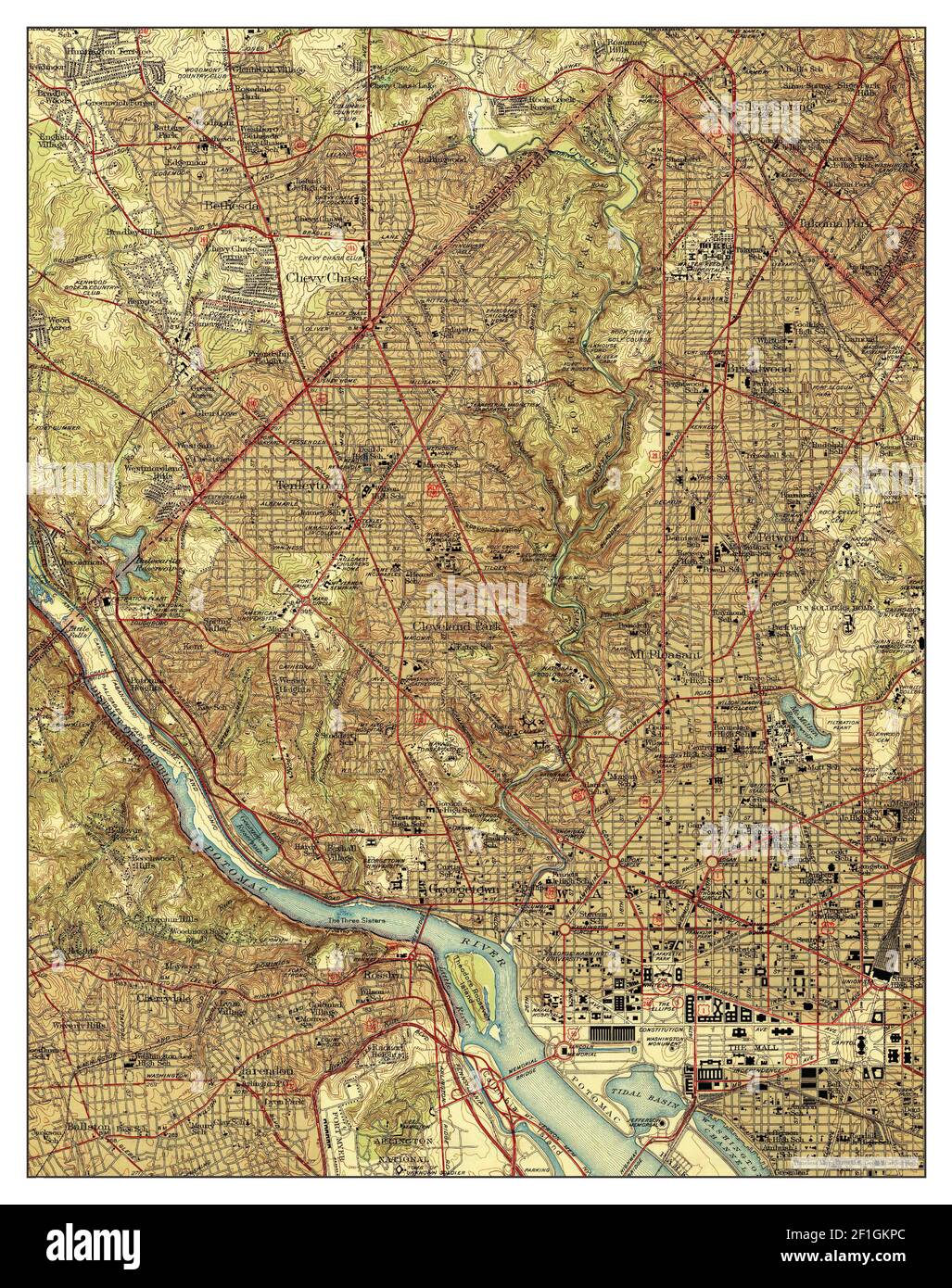 Washington dc vintage map Cut Out Stock Images & Pictures - Alamy