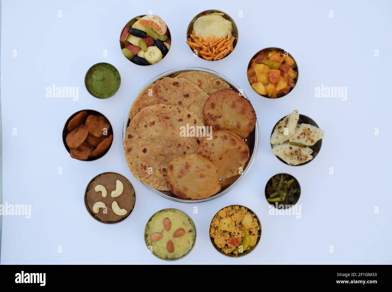 Indian Fasting cuisine Upwas items Thali complere meal for vrat ...