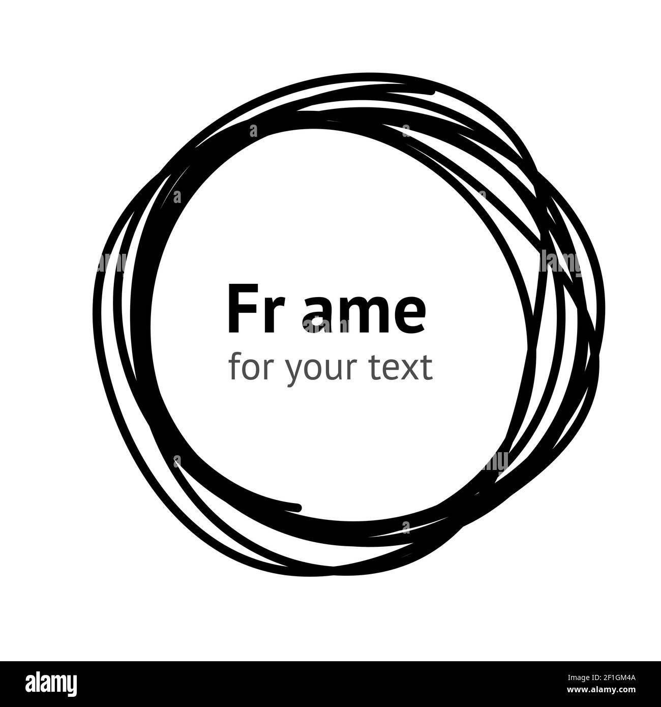 Sketch hand draw circle frame with text vector temlate for logo, banner ...