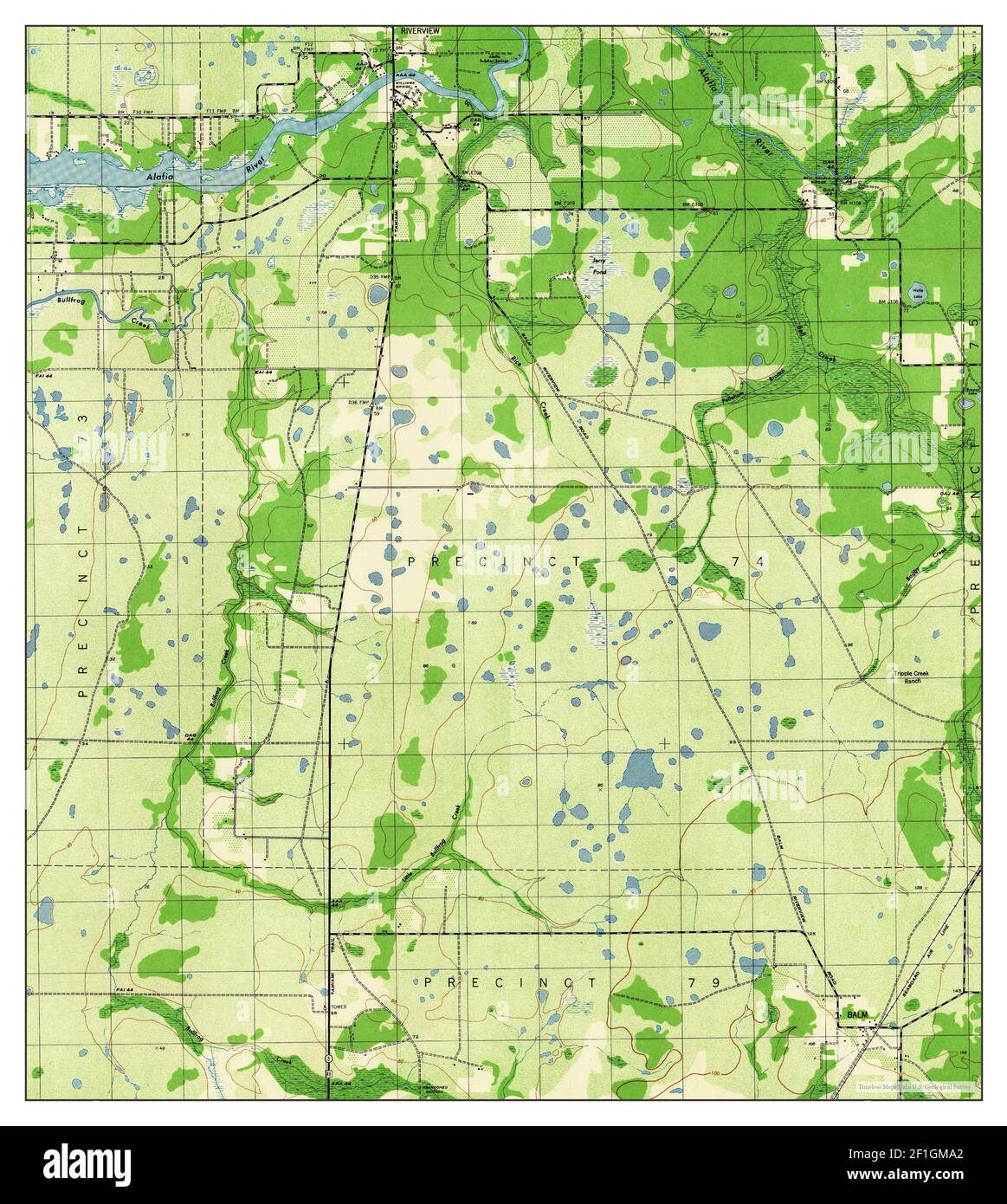Balm, Florida, map 1944, 1:31680, United States of America by Timeless ...