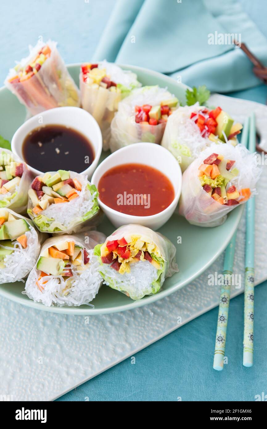 Spring roll with glass noodles Stock Photo - Alamy