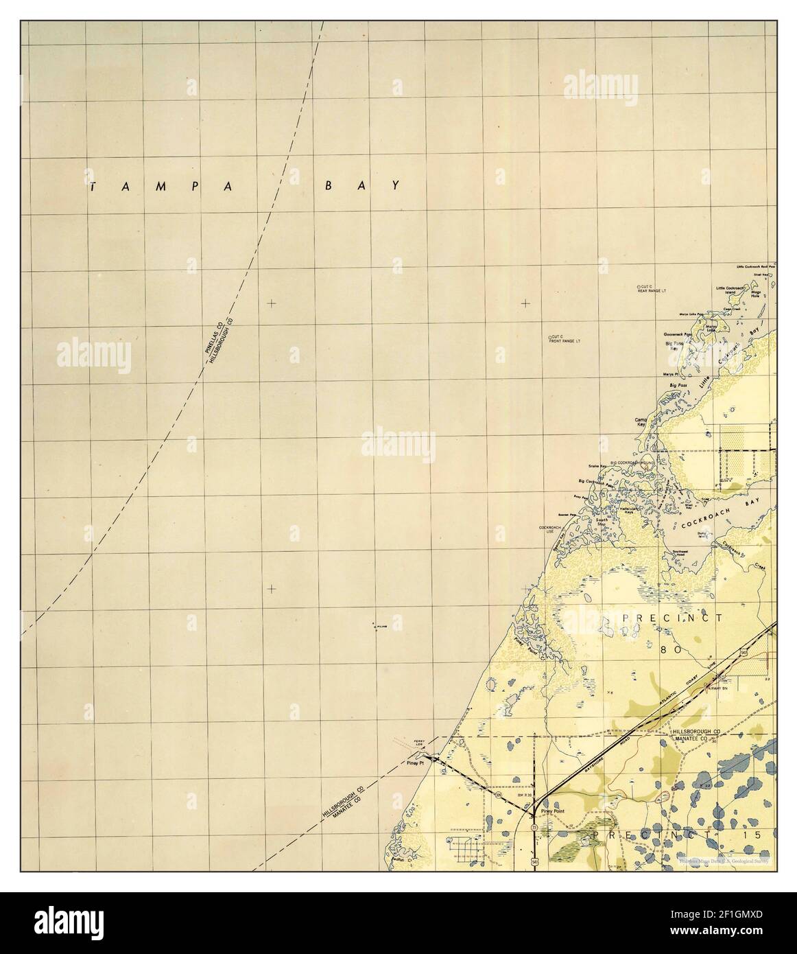 Cockroach Bay, Florida, map 1945, 1:31680, United States of America by ...