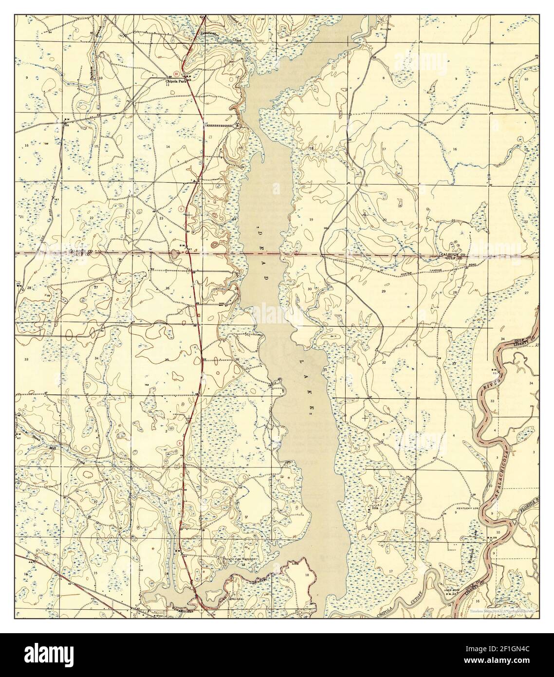 Dead Lake, Florida, map 1945, 1:31680, United States of America by ...