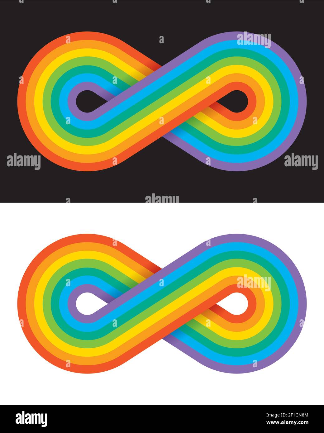 zRainbow coloured infinity symbol. Vector illustration of overlapping ...