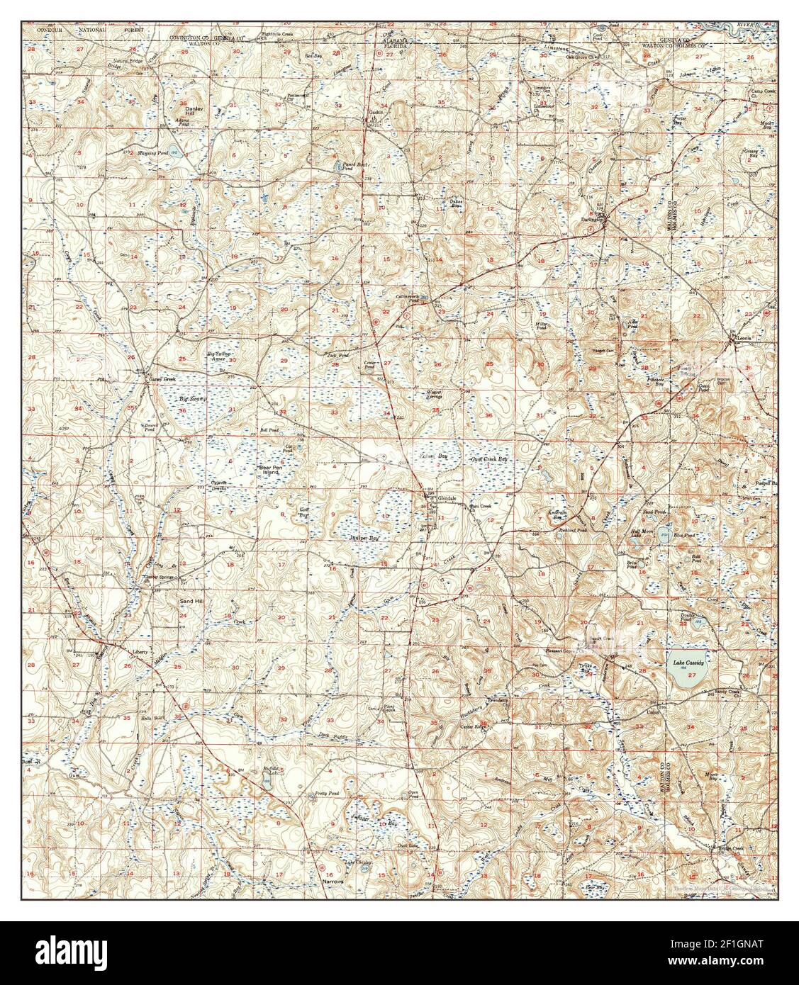 Glendale, Florida, map 1951, 1:62500, United States of America by ...