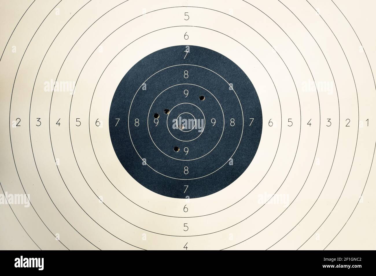 Target with numbers for shooting at a shooting range. A round target ...