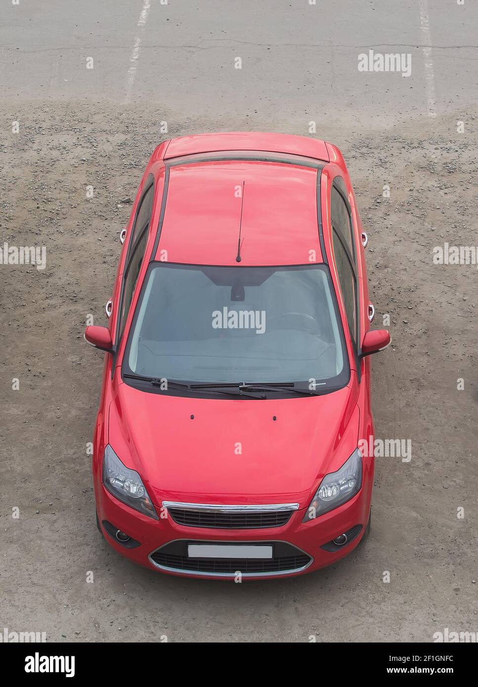 red modern car top view Stock Photo - Alamy