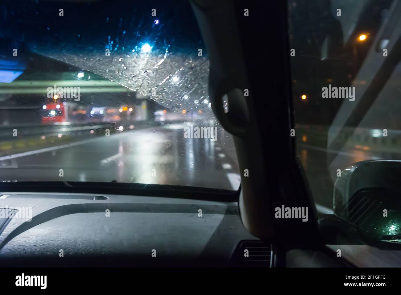 Windshield View Night