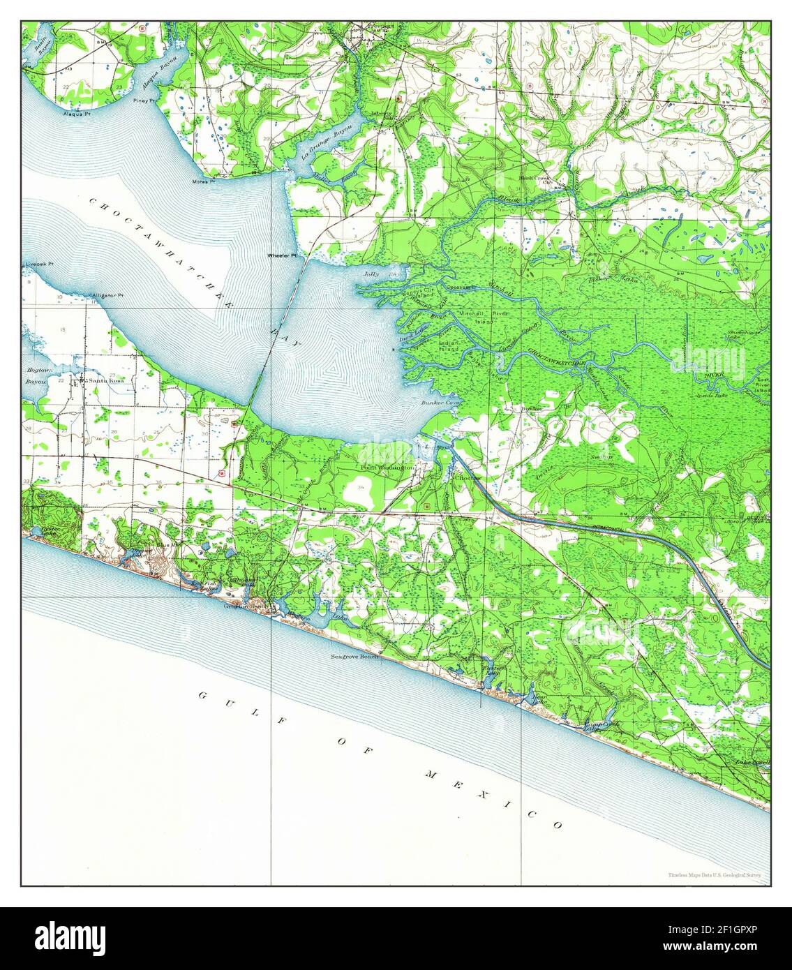 Point Washington, Florida, map 1936, 1:62500, United States of America ...