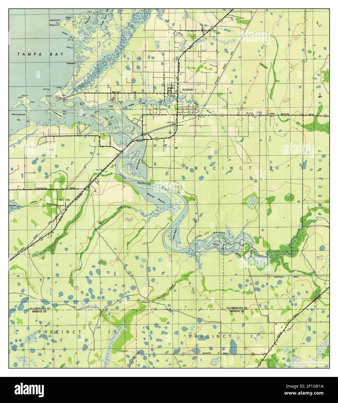 Ruskin, Florida, map 1944, 1:31680, United States of America by ...
