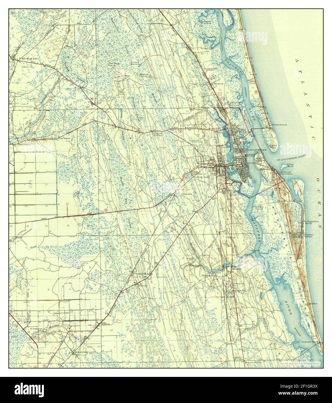 Old map of augustine Cut Out Stock Images & Pictures - Alamy