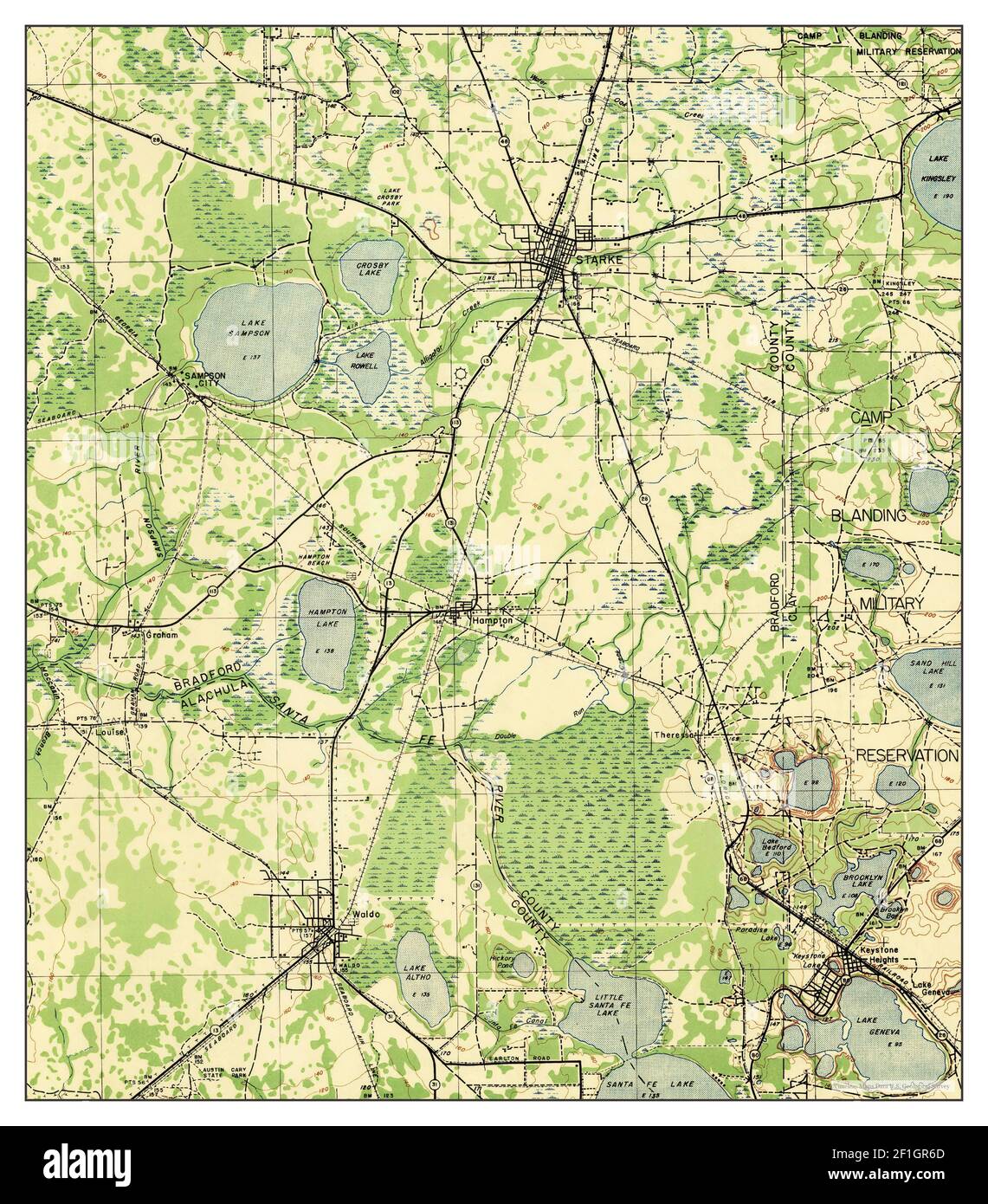 Starke florida map hi-res stock photography and images - Alamy