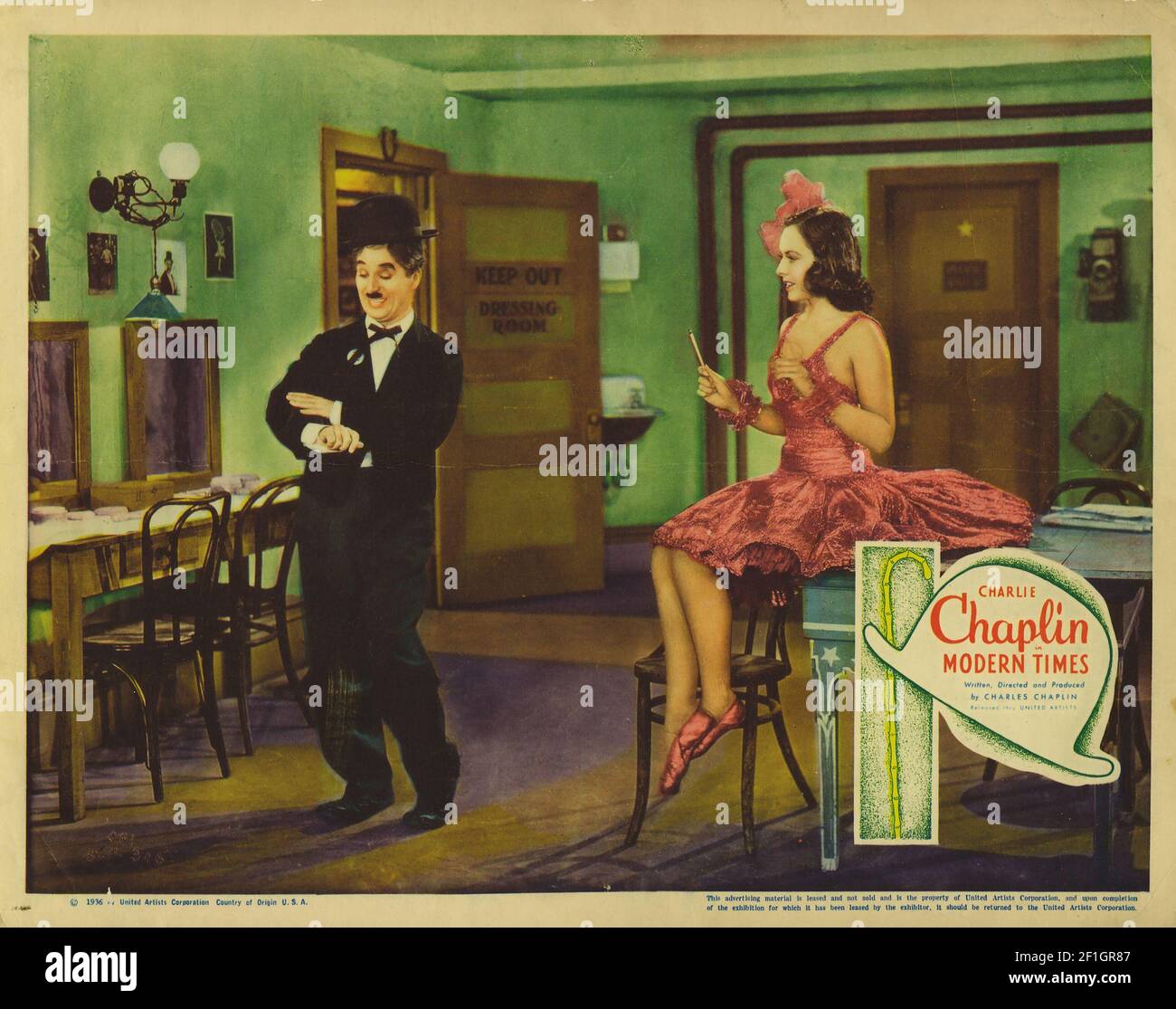 Lobby card: Modern Times – a 1936 American silent comedy film written ...