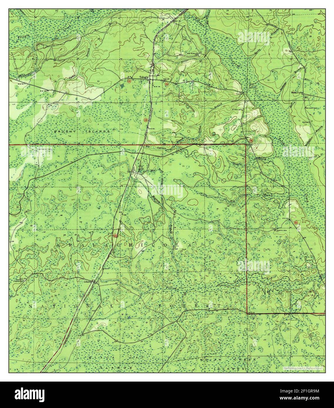 Telogia, Florida, map 1946, 1:31680, United States of America by ...