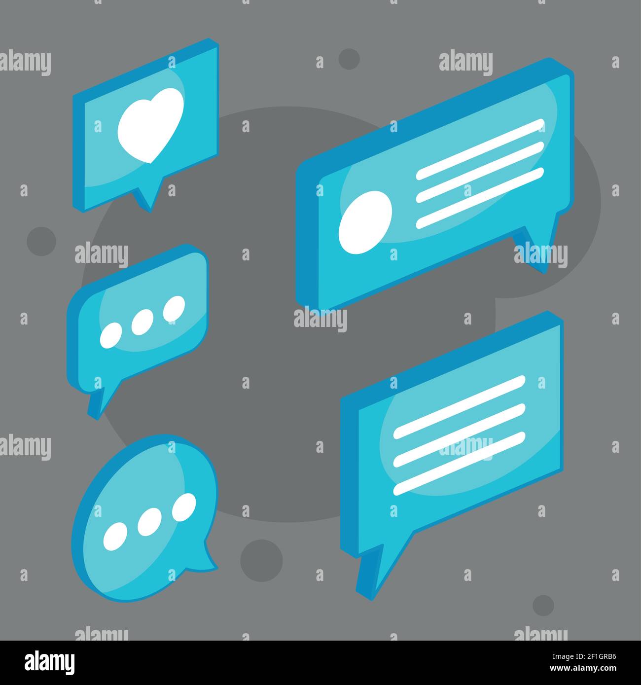 speech bubbles isometric Stock Vector Image & Art - Alamy