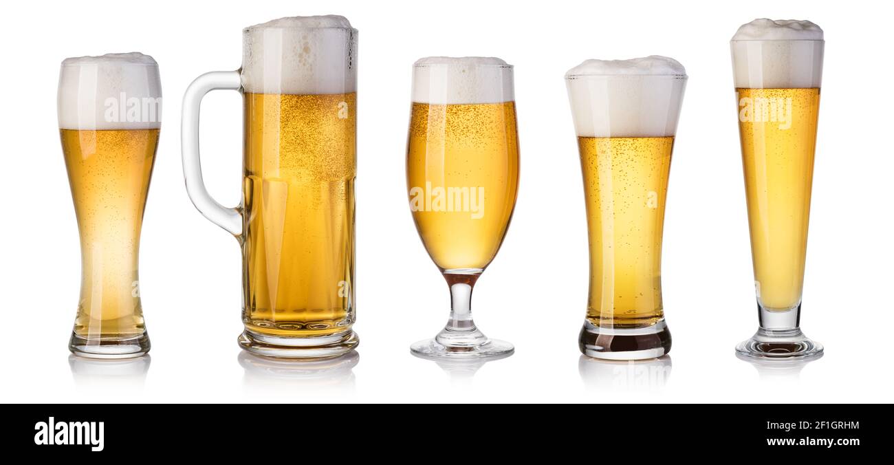 Set of beer Glass Stock Photo - Alamy