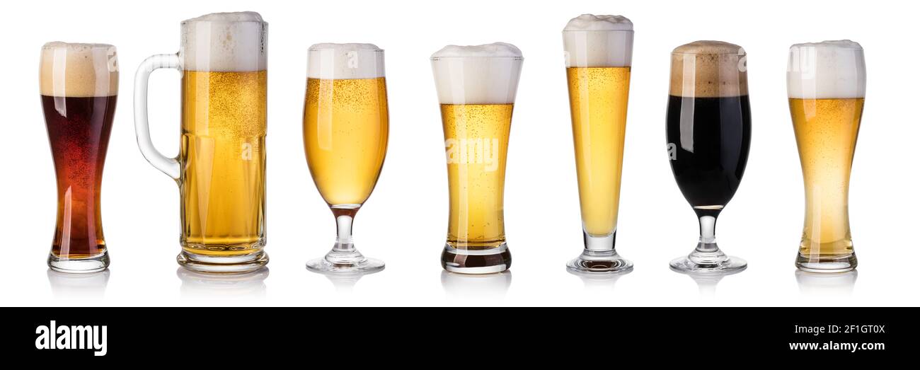 Set of beer Glass Stock Photo - Alamy