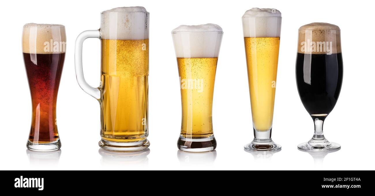 Set of beer Glass Stock Photo - Alamy