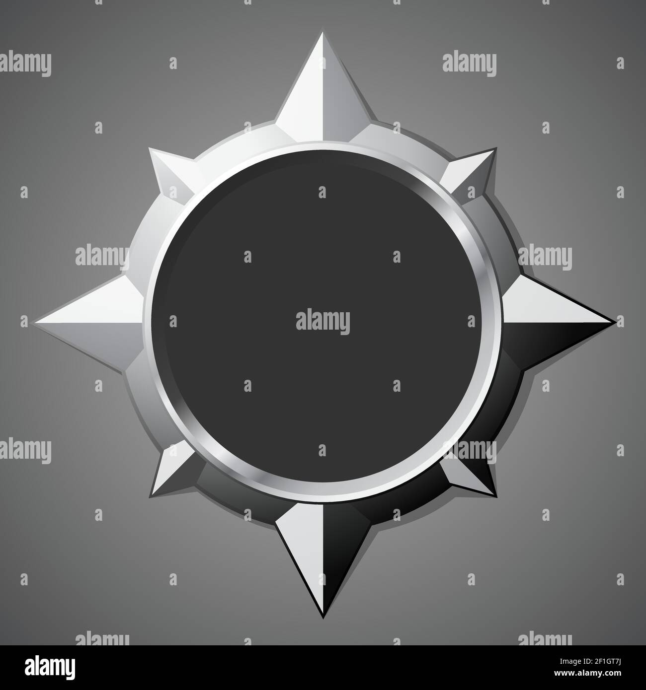 Steel 3d star or compass. Metal template background Stock Vector Image ...