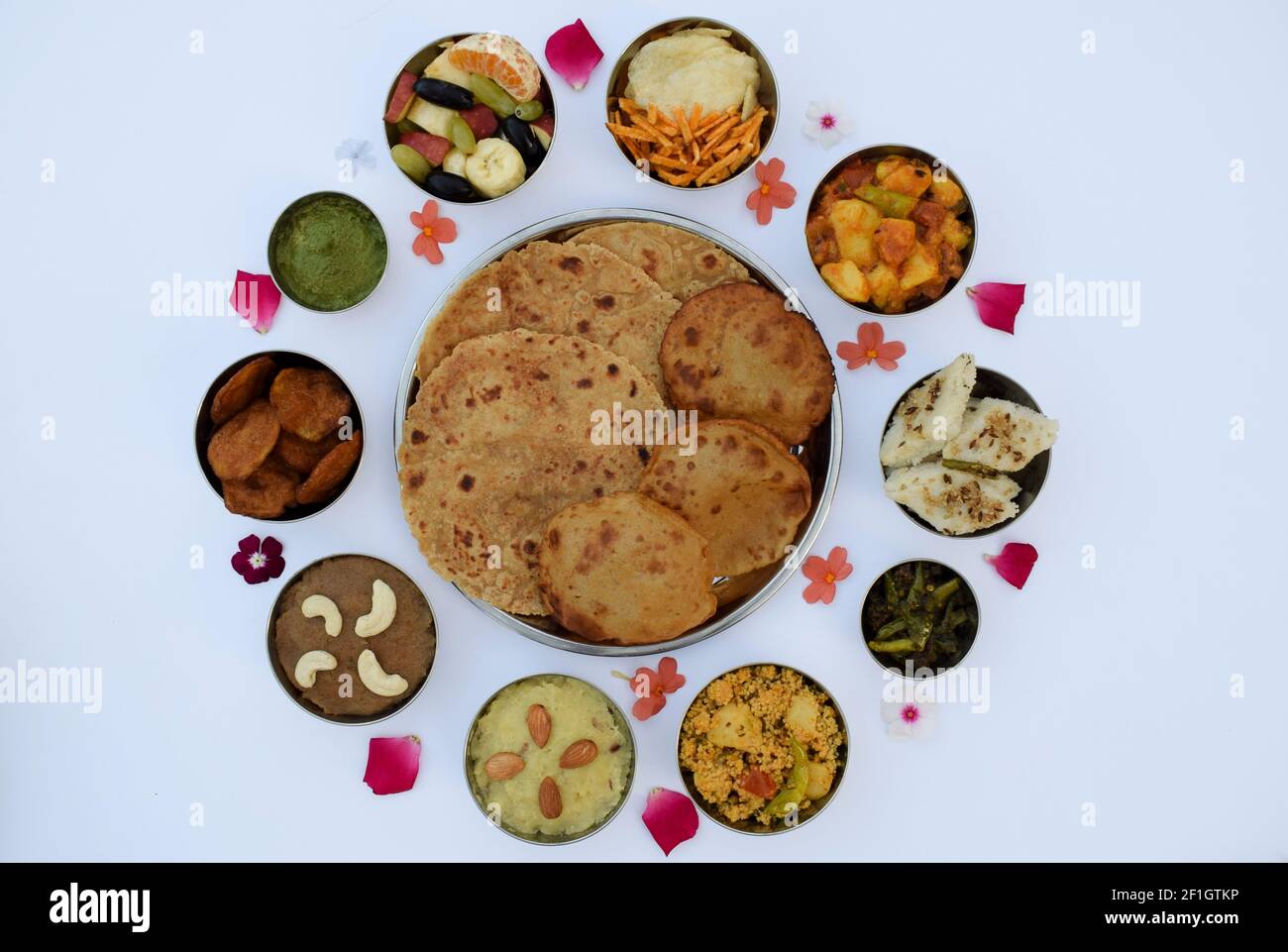 Indian Fasting cuisine Upwas items Thali complere meal for vrat ...