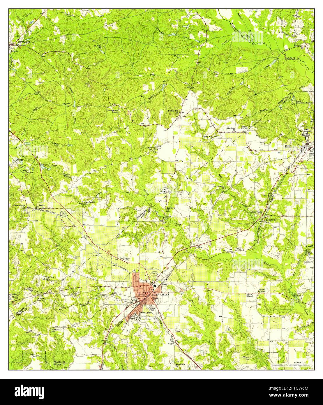 Fort Valley, Georgia, map 1956, 1:62500, United States of America by ...