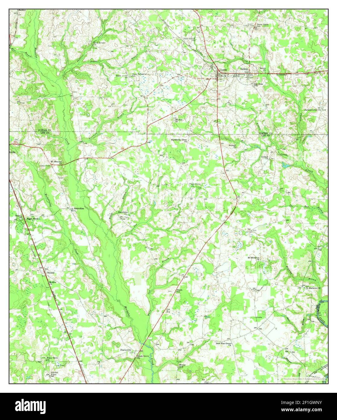 Leslie, Georgia, map 1956, 1:62500, United States of America by ...