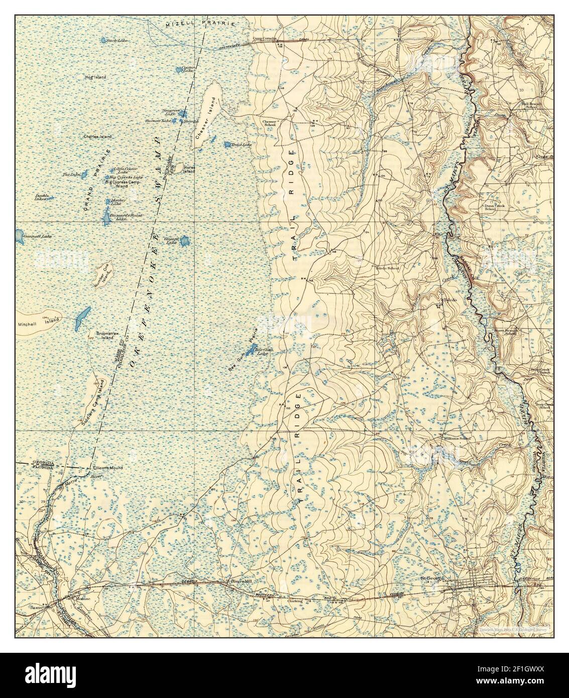 Moniac, Georgia, map 1942, 1:62500, United States of America by ...